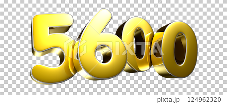 Golden number 5600 3D illustrationのイラスト素材 [124962320] - PIXTA