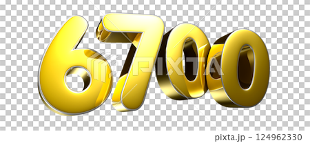 Golden number 6700 3D illustrationのイラスト素材 [124962330] - PIXTA
