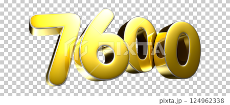 Golden number 7600 3D illustrationのイラスト素材 [124962338] - PIXTA