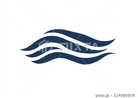 Wavy blue line icon representing calmness in...のイラスト素材 [124980959] - PIXTA