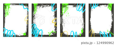 Aerosol grunge background frames set. Border...のイラスト素材 [124990962] - PIXTA