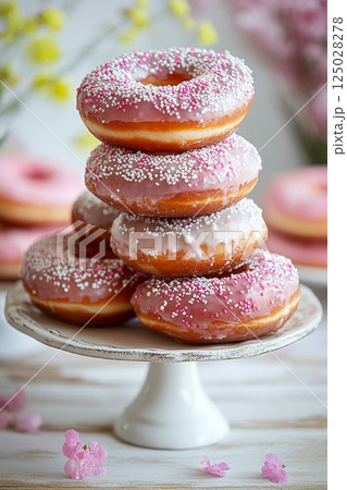 Pastel Glazed Donut Stack with Sprinkles on...のイラスト素材 [125028278] - PIXTA