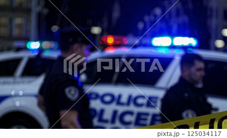 Yellow police line tape reading police police...のイラスト素材 [125034117] - PIXTA