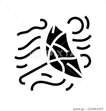 wind gusts hurricane disaster glyph icon vector...のイラスト素材 [125063457 ...