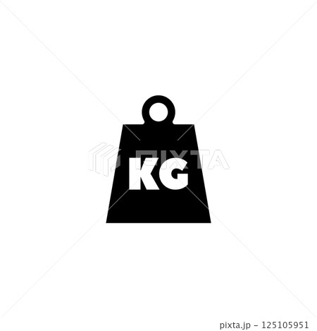 Simple black vector icon of a weight with KG...のイラスト素材 [125105951] - PIXTA