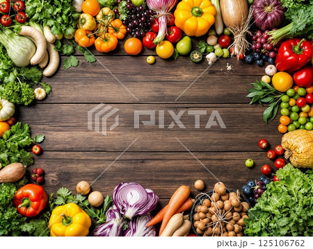 Colorful Vegetable Frameのイラスト素材 [125106762] - PIXTA