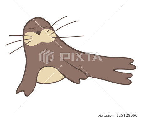 Vector isolated illustration of a cartoon fur...のイラスト素材 [125128960] - PIXTA