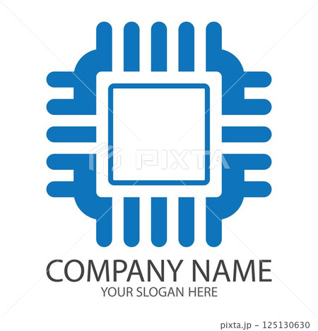 CPU simple vector icon illustration symbol...のイラスト素材 [125130630] - PIXTA