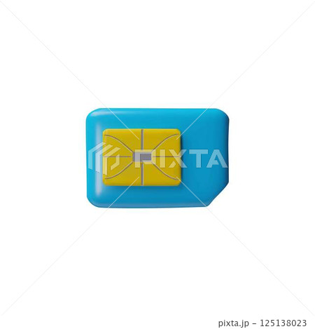 Sim card microchip 3D vector, GSM wireless...のイラスト素材 [125138023] - PIXTA