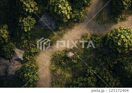 Mountain path battle map for DnD, top view...のイラスト素材 [125172404] - PIXTA