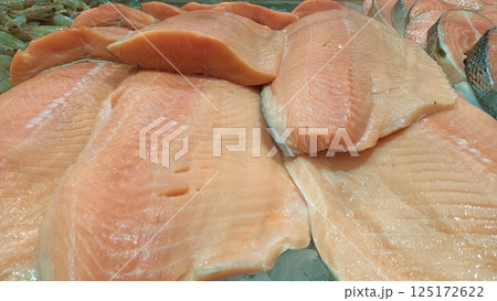 Freshly Caught and Prepared Fish Fillets...の写真素材 [125172622] - PIXTA