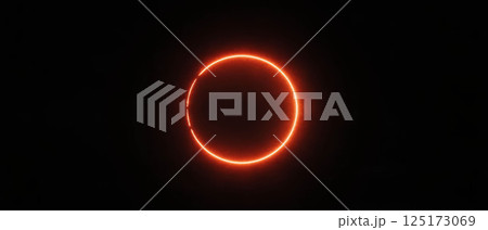 Glowing orange fire ring forms a symmetrical...のイラスト素材 [125173069] - PIXTA
