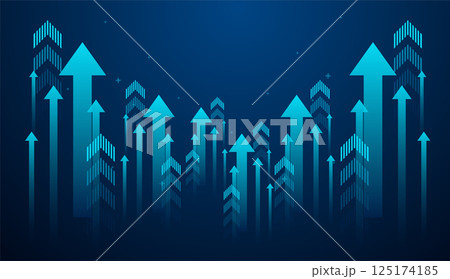 Moving dow of arrows surge diagonally,...のイラスト素材 [125174185] - PIXTA