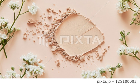 A light beige powder spreads across a soft...のイラスト素材 [125180083] - PIXTA