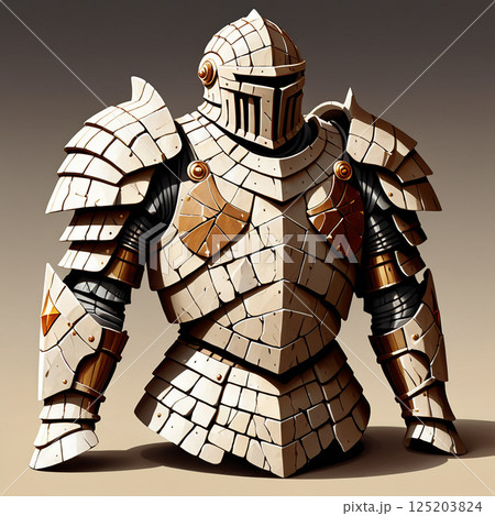 Shiny armored knight in ornate medieval armor...のイラスト素材 [125203824] - PIXTA