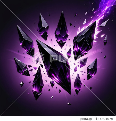 Radiant purple crystals exploding in a burst of...のイラスト素材 [125204076 ...