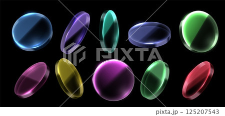 Color glass discs. Tinted lens, colorful...のイラスト素材 [125207543] - PIXTA