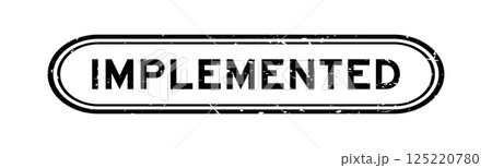 Grunge black implemented word rubber seal stamp...のイラスト素材 [125220780 ...