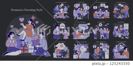 Permissive Parenting Style explores the...のイラスト素材 [125243350] - PIXTA