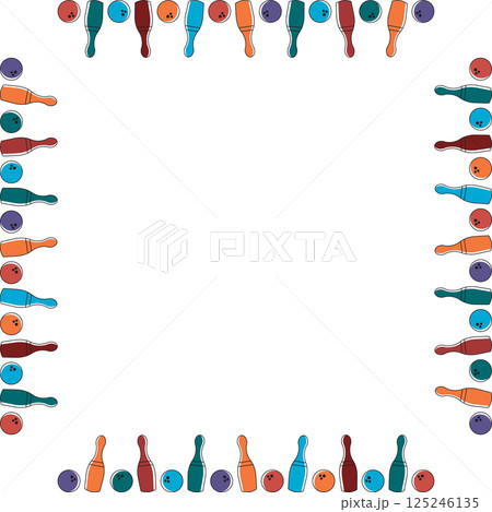 Bowling game frame. Playing sport frame....のイラスト素材 [125246135] - PIXTA