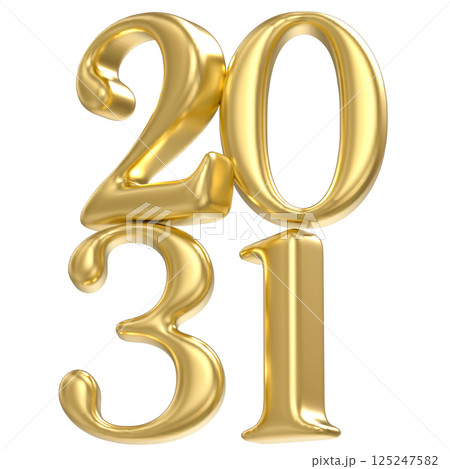 Happy New Year Number 2031 3D Goldのイラスト素材 [125247582] - PIXTA