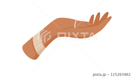 Female hand gesture icon. Palm touch symbolizes...のイラスト素材 [125263962 ...