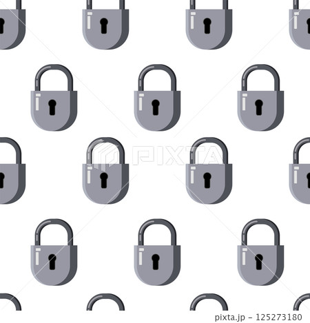 Seamless pattern metal lock, padlockのイラスト素材 [125273180] - PIXTA