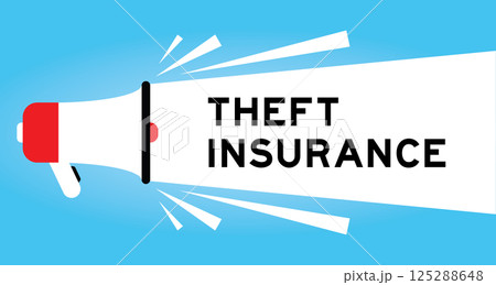 Color megaphone icon with word theft insurance...のイラスト素材 [125288648 ...