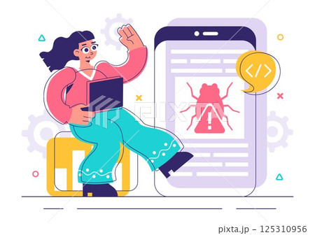 Bugs Tracking Tool Vector Illustration...のイラスト素材 [125310956] - PIXTA
