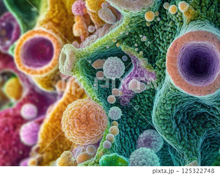 A magnified shot of a virus particle,...のイラスト素材 [125322748] - PIXTA