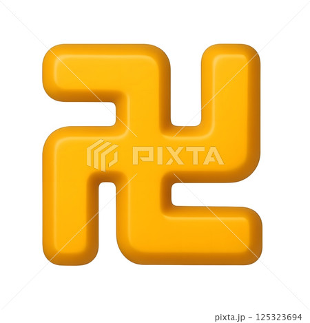 Glossy Golden Swastika Symbol on Glowing...のイラスト素材 [125323694] - PIXTA