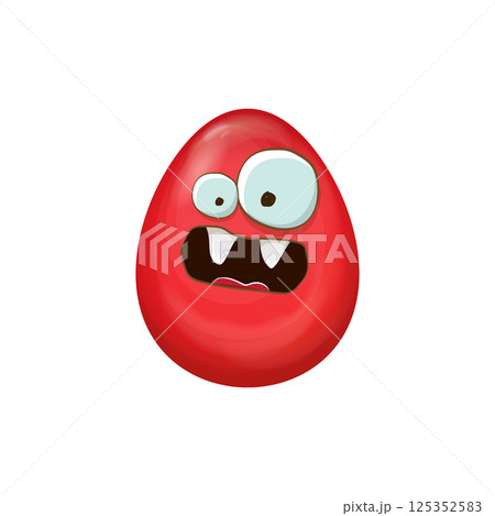 Cartoon red easter egg cartoon characters...のイラスト素材 [125352583] - PIXTA