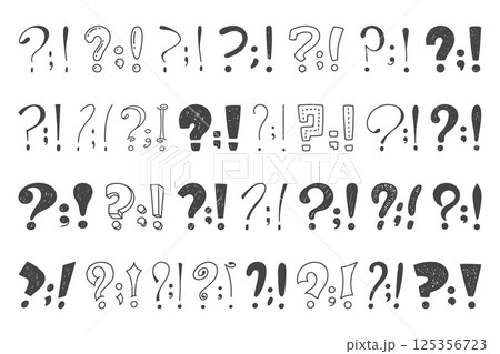 Doodle punctuation mark. Different hand drawn...のイラスト素材 [125356723] - PIXTA