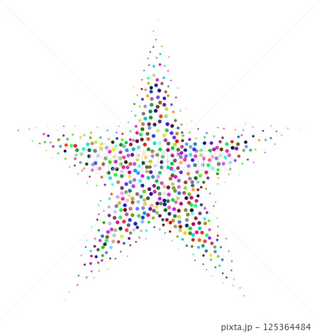 Star made of colorful stipple dotsのイラスト素材 [125364484] - PIXTA