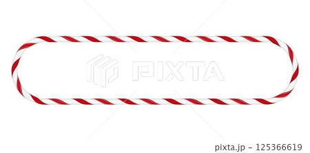 Christmas candy cane round rectangle frame with...のイラスト素材 [125366619 ...
