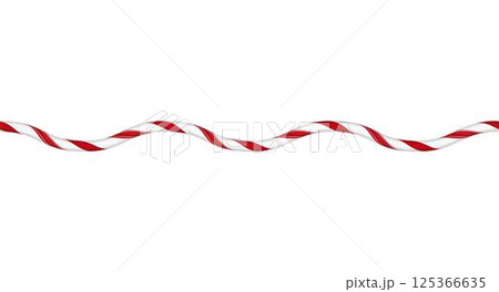 Christmas candy cane wave line from red and...のイラスト素材 [125366635] - PIXTA