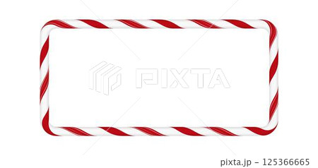 Christmas candy cane rectangle frame with red...のイラスト素材 [125366665] - PIXTA