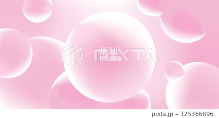 Gradient background with pink round shapes, 3D...のイラスト素材 [125366896] - PIXTA