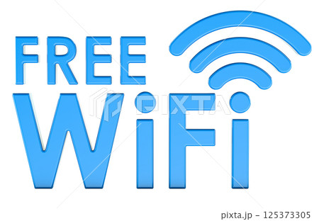 Free Wi-Fi concept. 3D renderingのイラスト素材 [125373305] - PIXTA