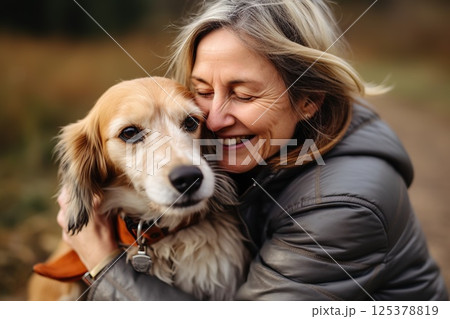 Soulful Embrace Affectionate Mature Woman and...のイラスト素材 [125378819] - PIXTA