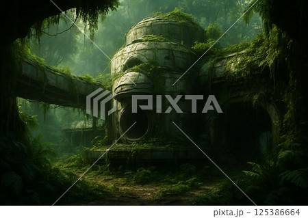 Overgrown Space Station Jungleのイラスト素材 [125386664] - PIXTA