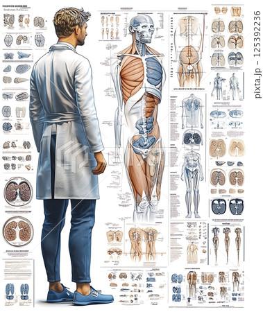 3D cartoon medical layout comparing body...のイラスト素材 [125392236] - PIXTA