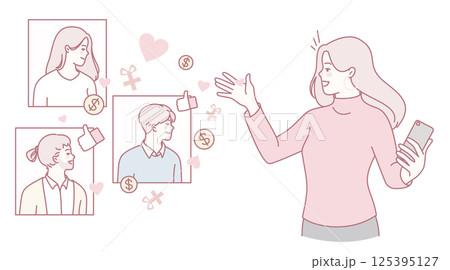 Engaging and meaningful interactions on social...のイラスト素材 [125395127 ...