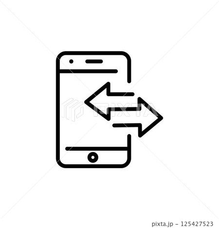 Phone call sync icon, phone transfer line icon,...のイラスト素材 [125427523 ...