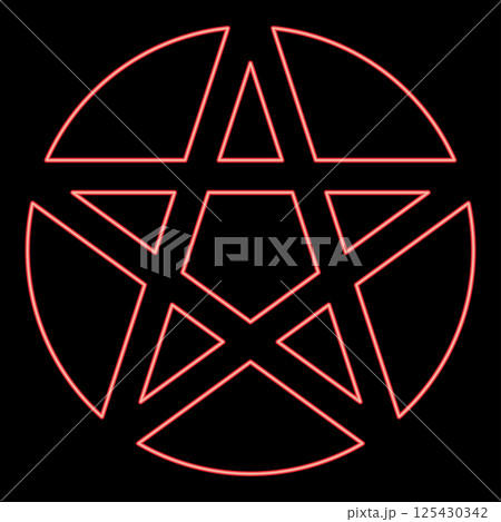 Neon pentakl Neopagan Wicca Pentacle Neo...のイラスト素材 [125430342] - PIXTA