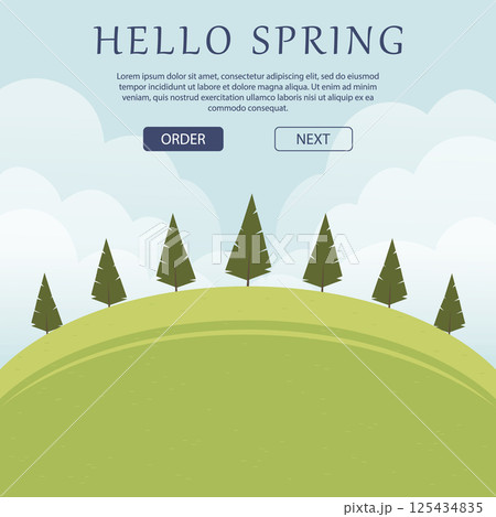 Spring travel advertising background. Summer...のイラスト素材 [125434835] - PIXTA