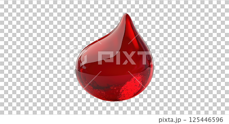 Red Glass Blood Drop Sculpture. Symbol Of...のイラスト素材 [125446596] - PIXTA