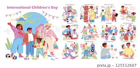 International Childrens Day illustration shows...のイラスト素材 [125512687 ...