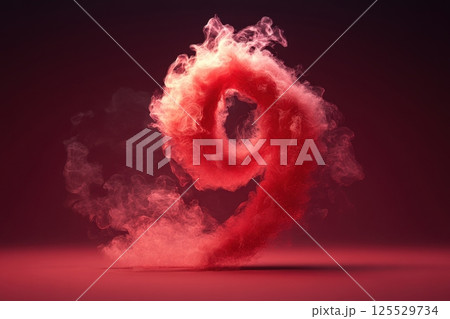 The number nine is written in red smokeのイラスト素材 [125529734] - PIXTA