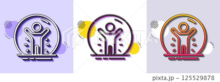 Recovered person line icon. Halftone dotted...のイラスト素材 [125529878] - PIXTA